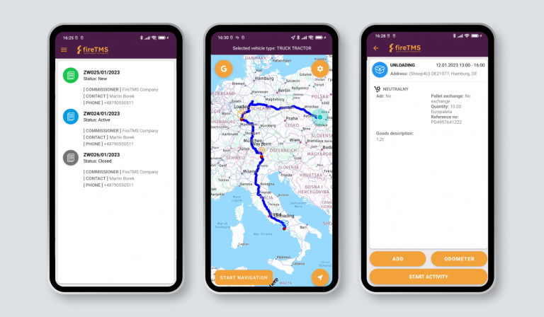fireTMS Driver mobile app – quick contact with the driver - fireTMS ...