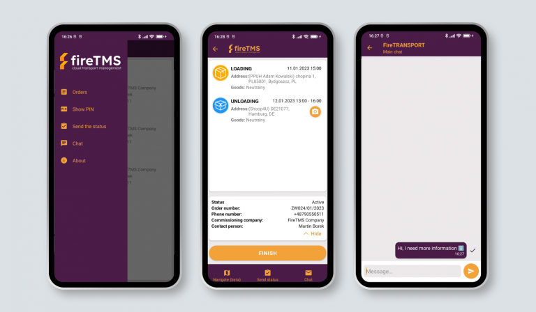 fireTMS Driver mobile app – quick contact with the driver - fireTMS ...